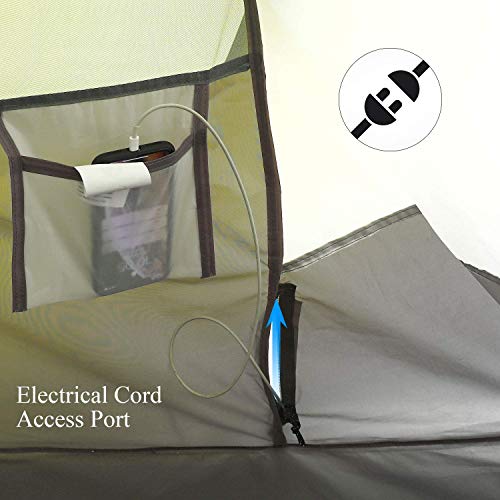 HUI LINGYANG 6 Person Easy Pop Up Tent,12.5β x 8.5β x53.5,Automatic Setup,Waterproof, Double Layer,Instant Family Tents for Camping,Hiking & Traveling,Green