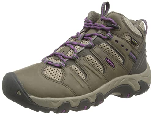 KEEN Women's Koven Mid Height Waterproof Hiking Boot, Bungee Cord/Wood Violet, 6
