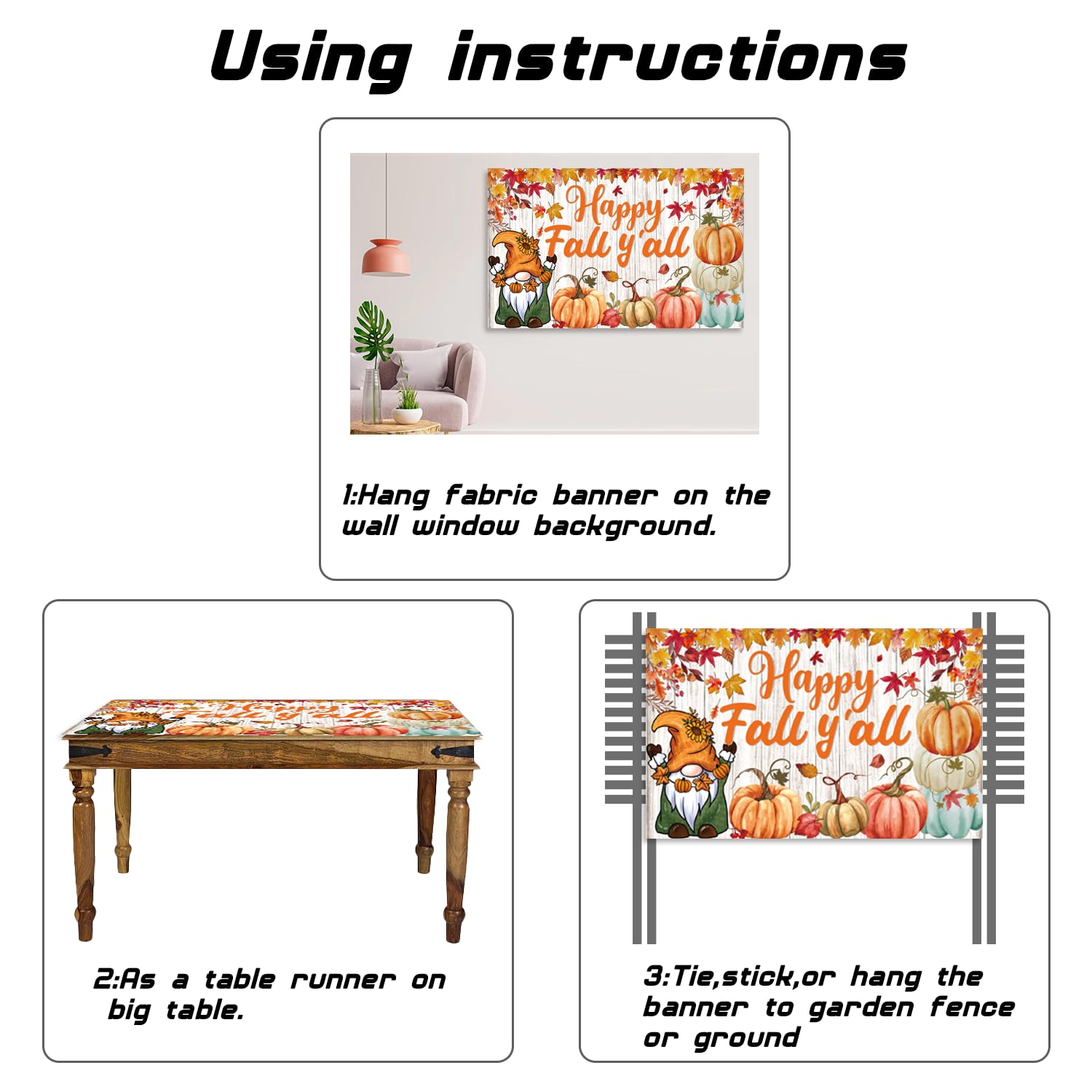 Large 71" X 43" Happy Fall Yall Banner, Fall Festival Decorations Banner, Fall Festival Banner for Fall Bulletin Board Decorations, Fall Party Decorations for Classroom Office