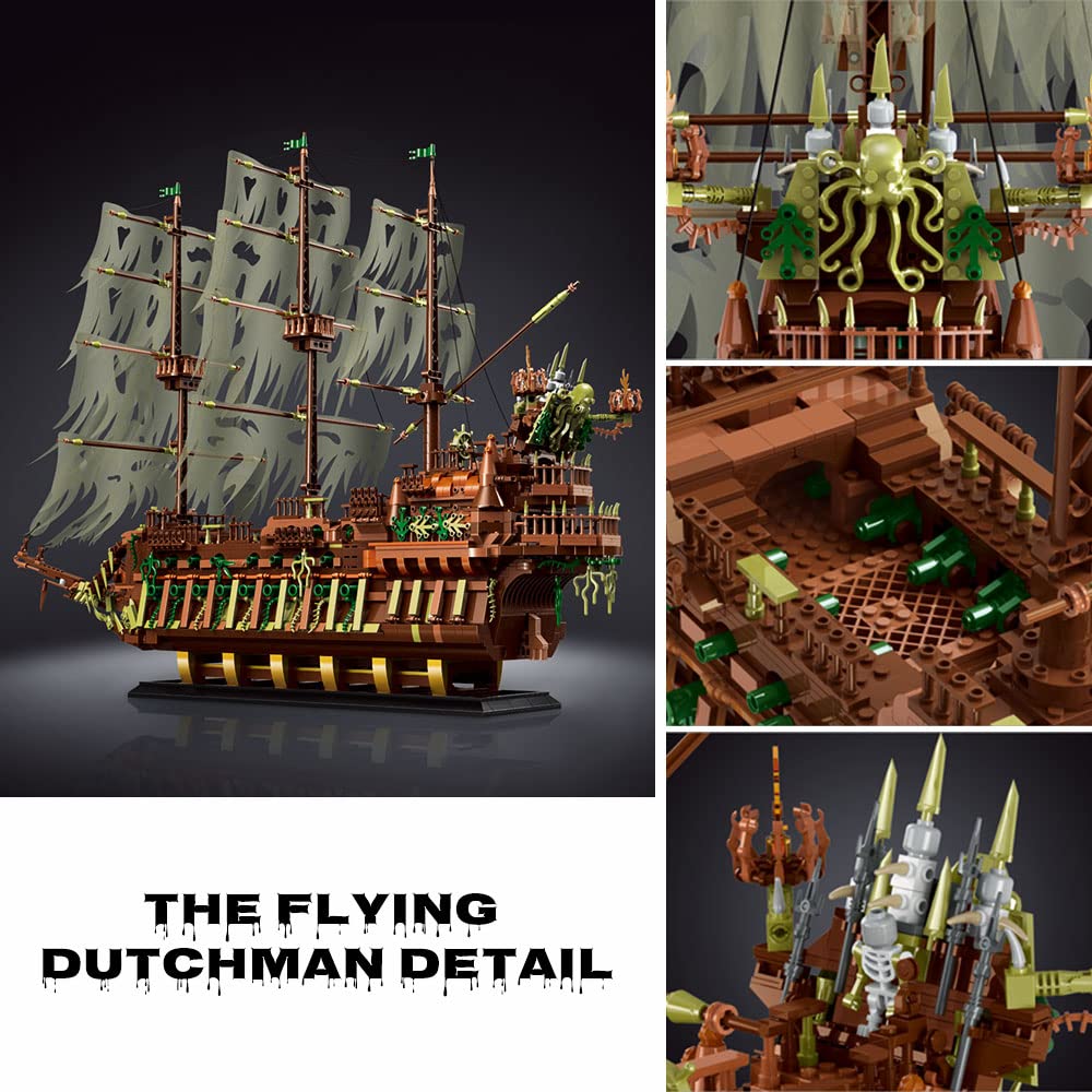 Mould King Pirate Ship Building Blocks Set, Ship Model Building Blocks Toys 13138, Simulation Ship Model Building Bricks Toy, 3653 Pieces for Model Fans and Kids 14+ Years