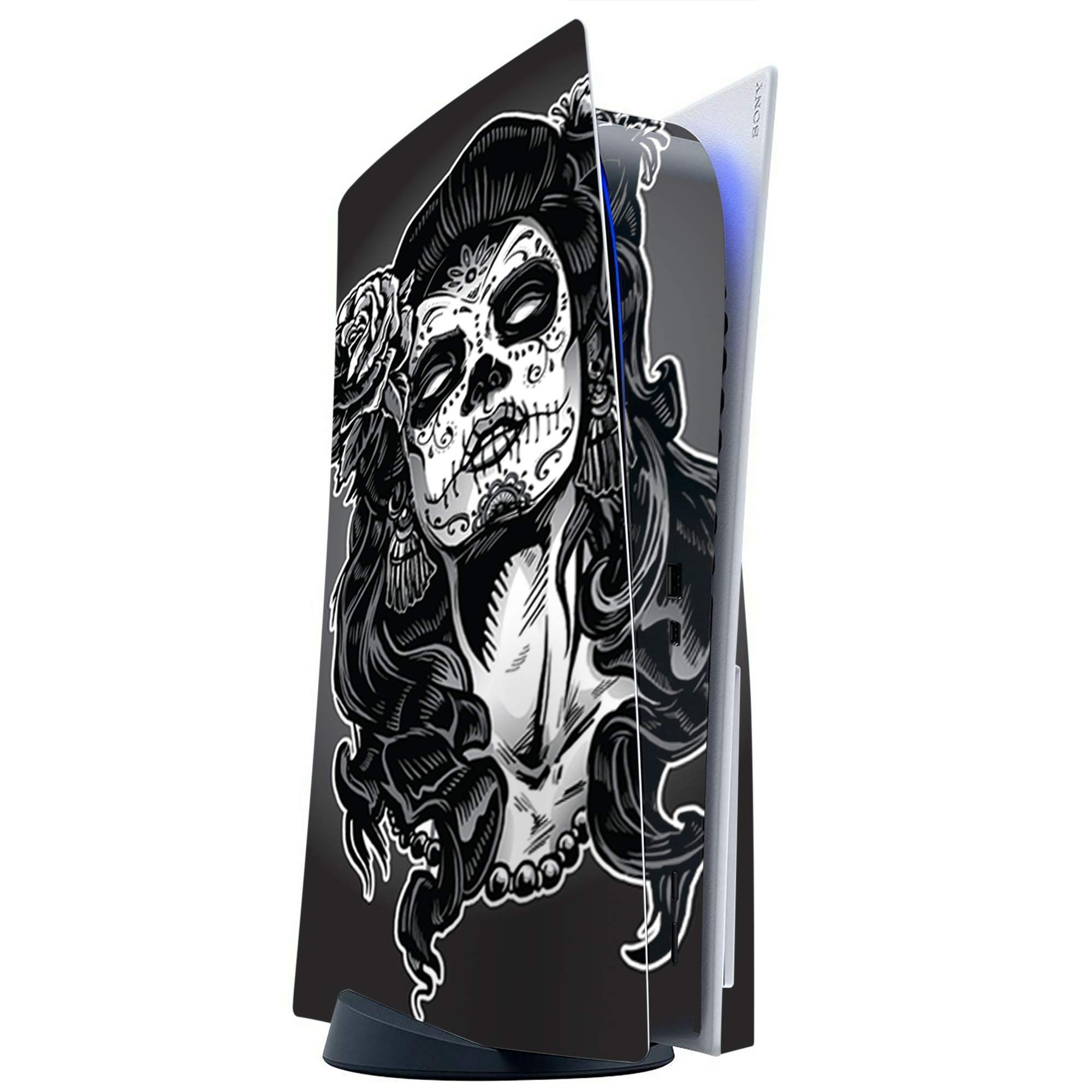 ITS A Skin Skins Compatible with Sony Playstation 5 Console Disc Edition - Protective Decal Overlay Stickers wrap Cover - Sugar Skull Girl Dia de Los meurtos