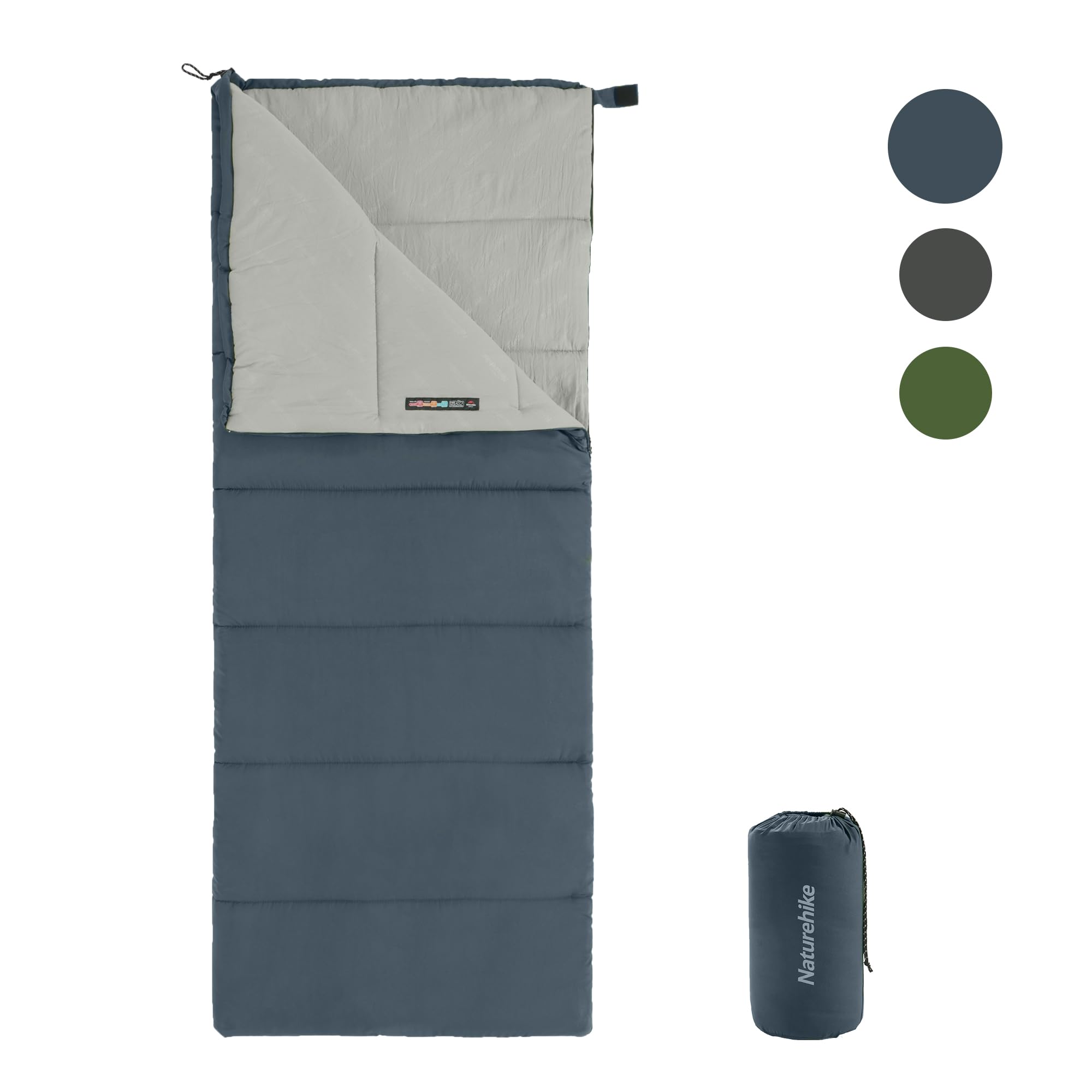 Naturehike Ultralight Rectangular Sleeping Bag Lightweight Portable Envelope Sleeping Bag for 3 Season Traveling, Camping, Hiking