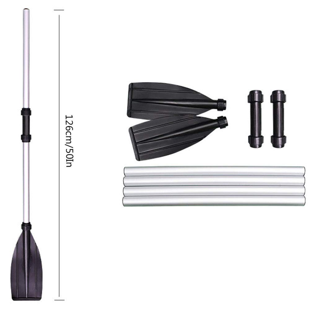 Jlong Kayak Paddle Boat Oars, 1 Pair Aluminium Alloy Detachable Lightweight Kayak Paddles 96in Canoe Paddles Dual Purpose for Boating Canoeing