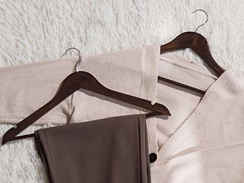 StorageWorks Wooden Coat Hanger, Wood Clothes Hangers 20 Pack, Walnut Color, Natural Wood Hangers for Coats, Shirts, Jackets, Pants, Suits