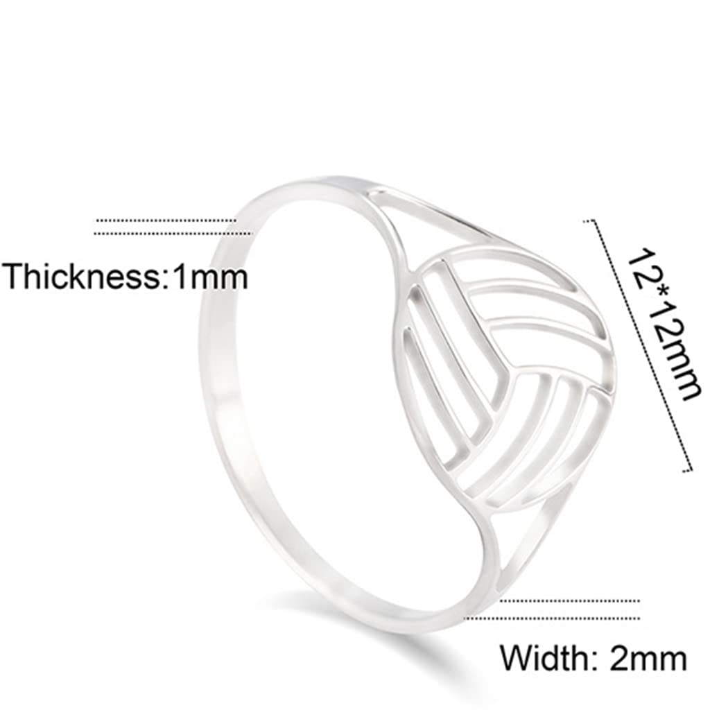 Jude Jewelers Stainless Steel Braided Volleyball Style Wedding Statement Valentines Proposal Anniversary Ring (Silver, 7)