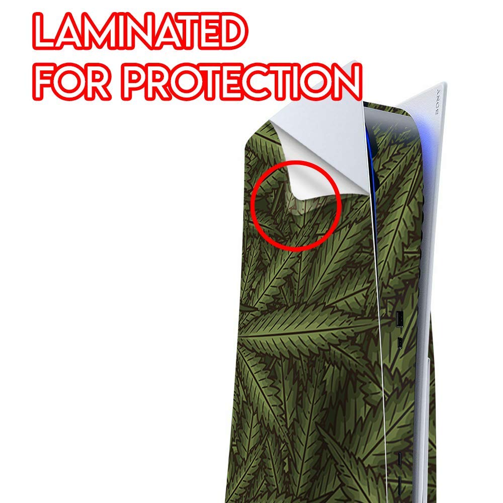 ITS A Skin Skins Compatible with Sony Playstation 5 Console Disc Edition - Protective Decal Overlay Stickers wrap Cover - gonja Leaves Pot Weed