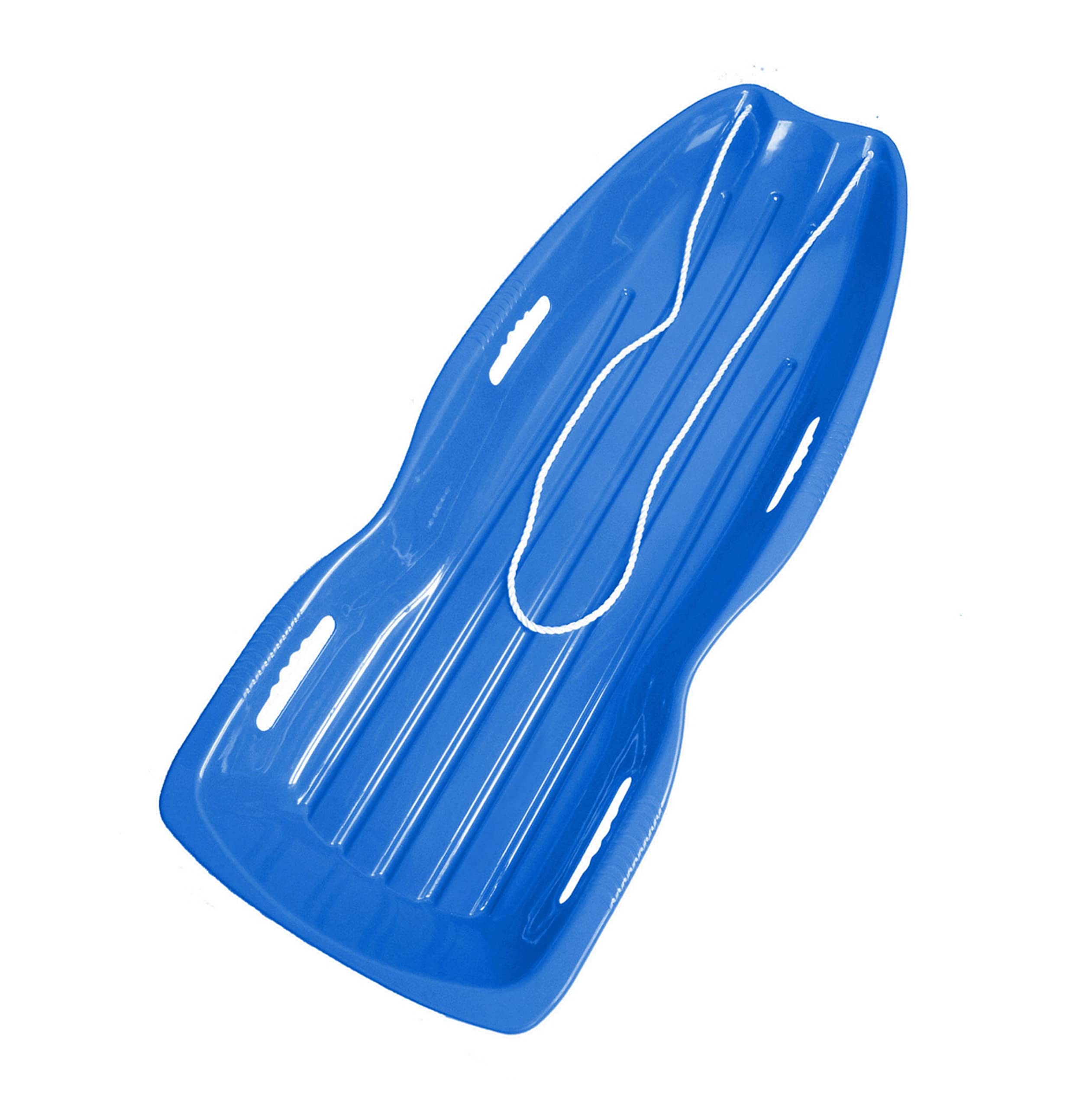 Kingmys Outdoor Slippery Plastic Toboggan Snow Sled, 48”x18”x5” (Blue 1pc)