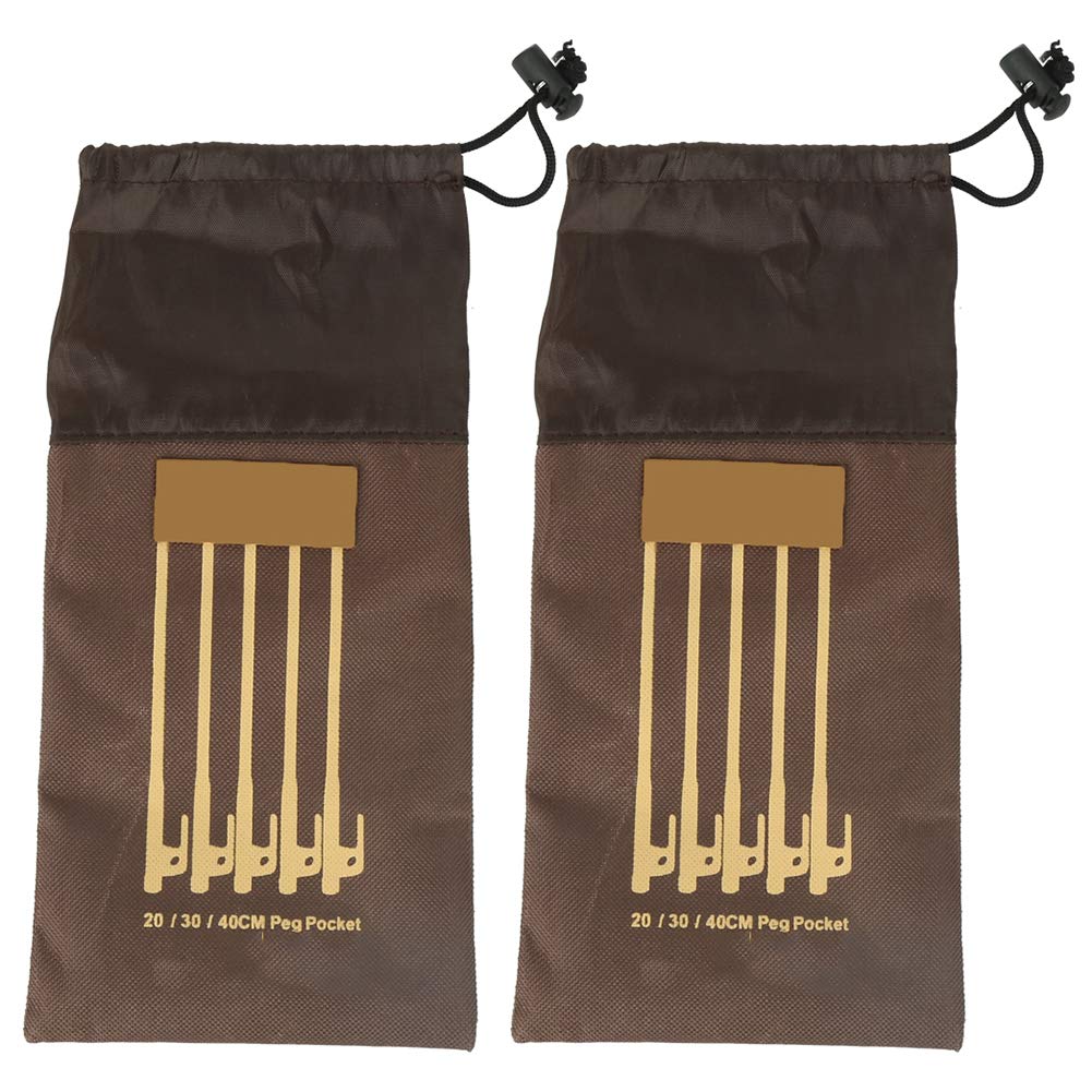 Keenso Heavy Duty Ground Pegs, 2pcs Portable Camping Nail Bag Heavy Duty Tool Pouch Outdoor Tent Nail Hammer Stake Storage Bag