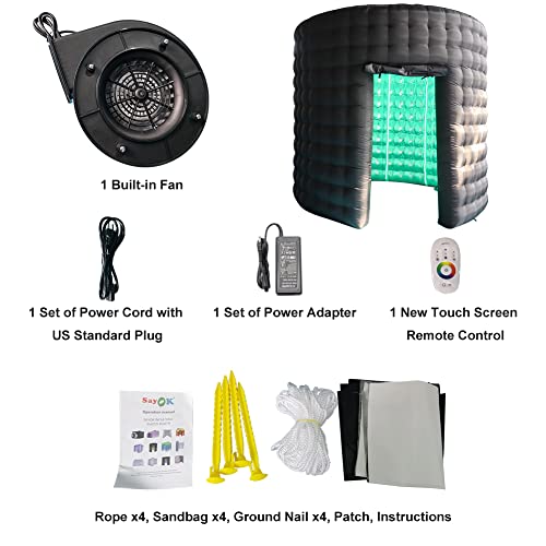 Inflatable Background Wall Suitable for 360 Photo Booth Machine with Silver Reflective Background 158inch Customize Logo Suitable for 360 Photo Booth Machines/Show Parties/Wedding Photography