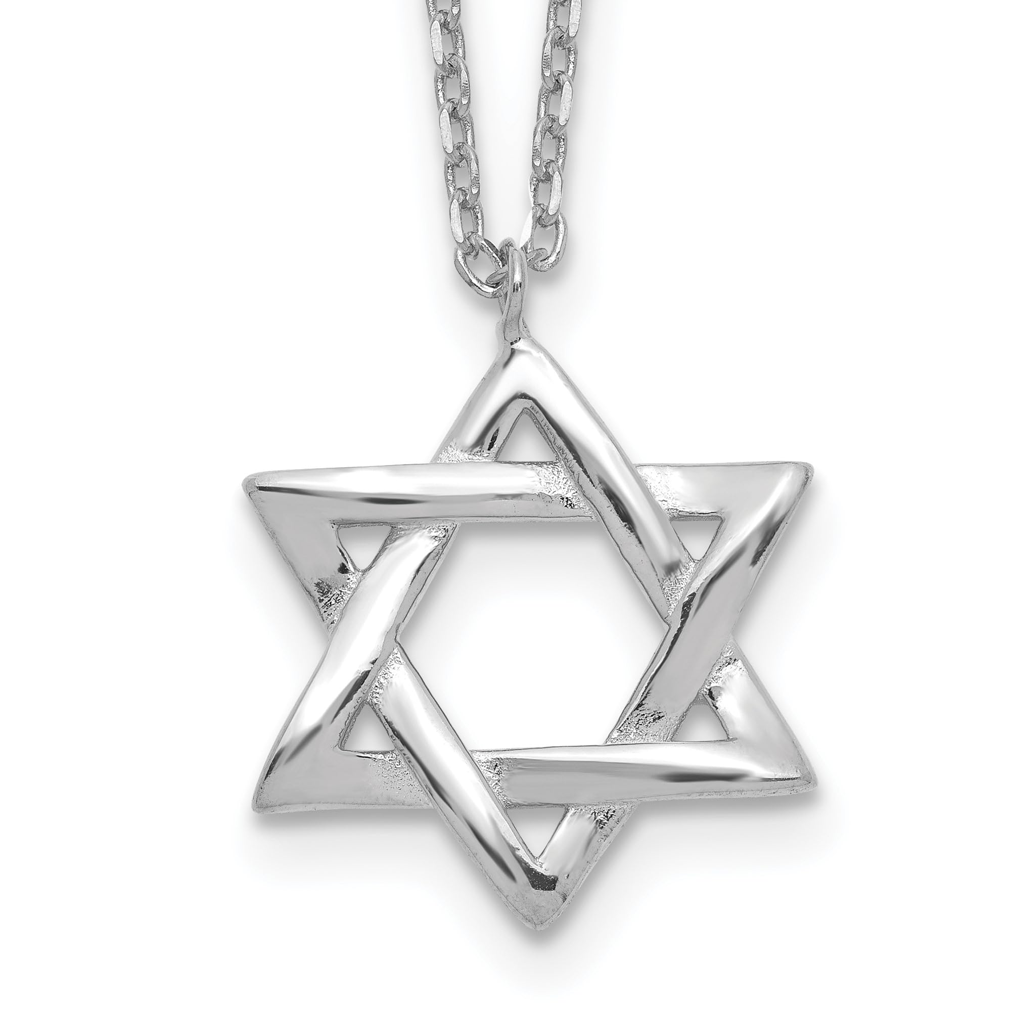IceCarats 925 Sterling Silver Star of David Jewish Magen Necklace 16.5 inch Chain