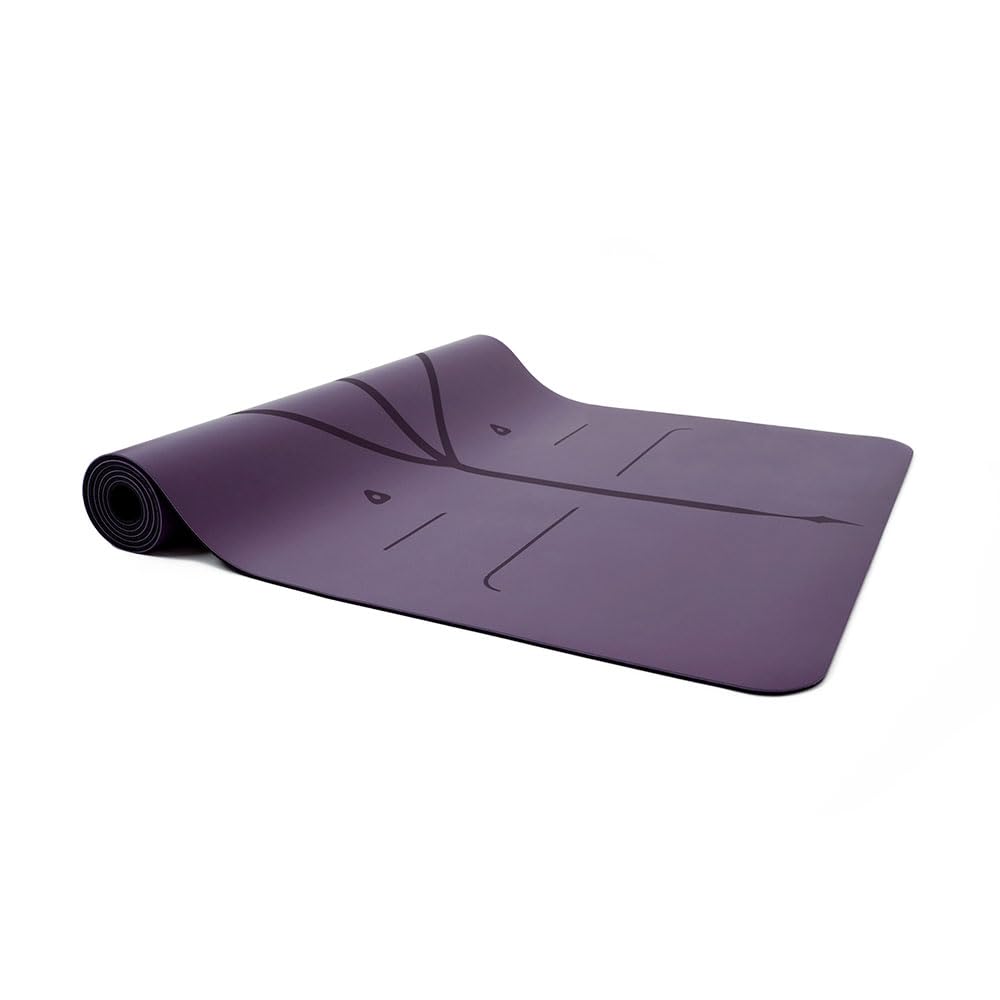 Liforme Original Yoga Mat β Free Yoga Bag Included - Patented Alignment System, Warrior-like Grip, Non-slip, Eco-friendly, sweat-resistant, 4.2mm thick mat for comfort - Purple