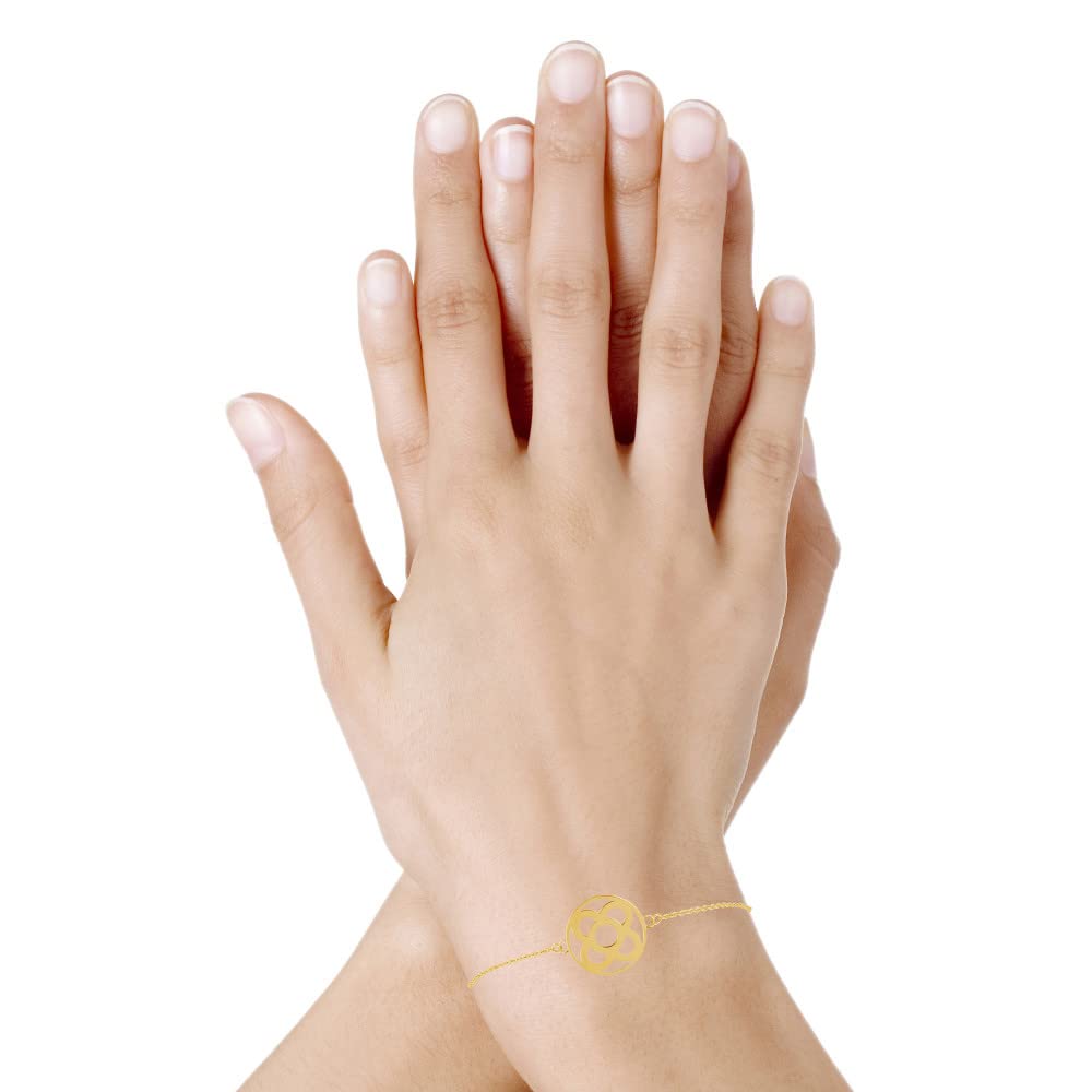 LES POULETTES JEWELS - Golden Silver Bracelet Barcelona Flower
