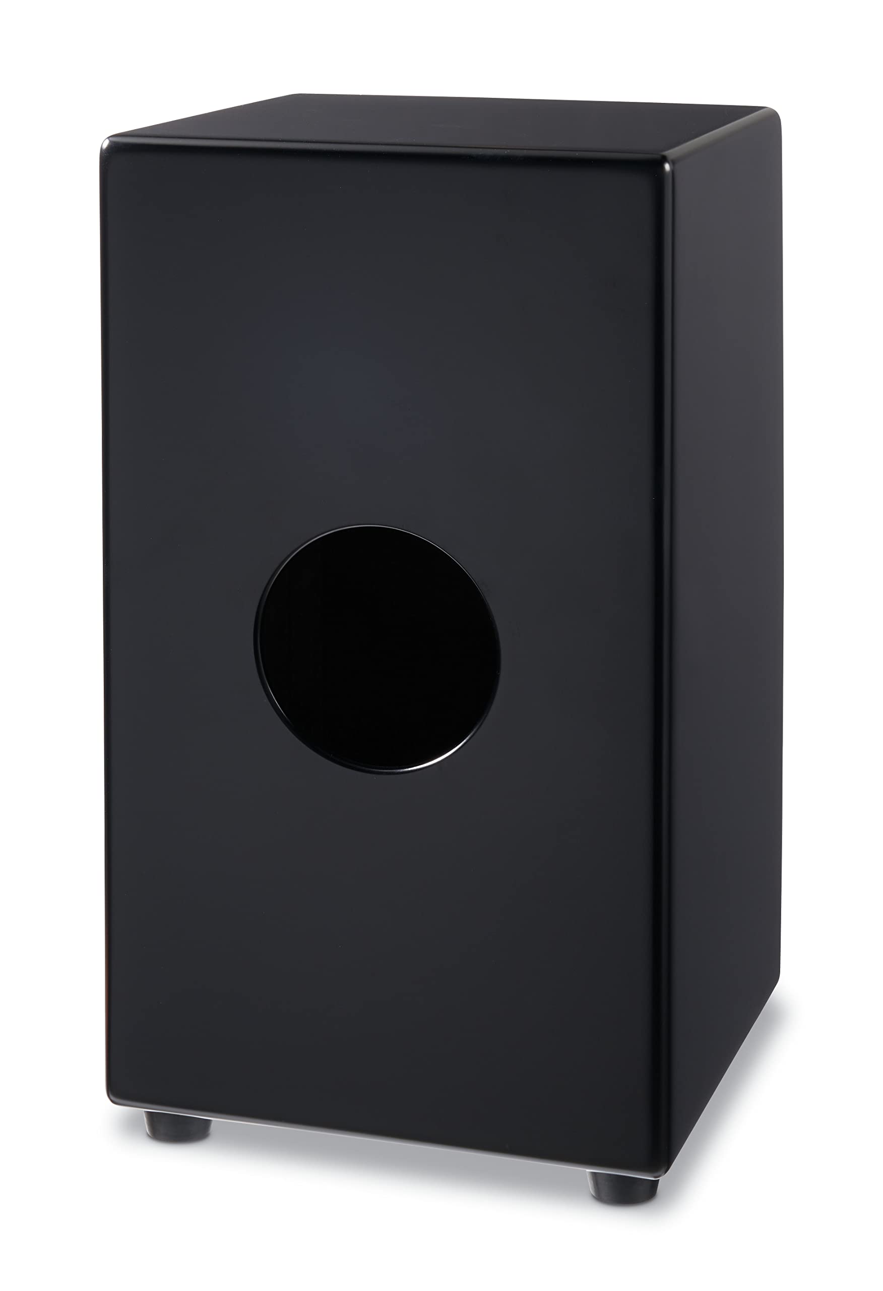 Latin Percussion Box Exotic Cajon, Black with Figured Cerice Craftwood Soundboard, H-19” W-11” D-10” (LP1428NYFC-K)