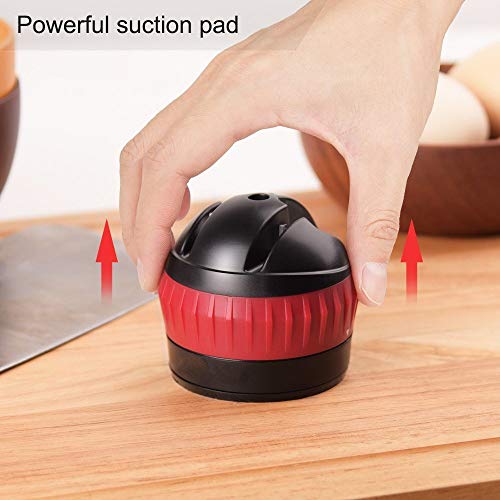 Imperial Global Ltd. Knife Sharpener β Upgraded 2 Stage Kitchen Knife Sharpener with Tungsten & Ceramic Blades with Suction Base β Knives Sharpening Tool for Home & Professional Use (Black & Red)