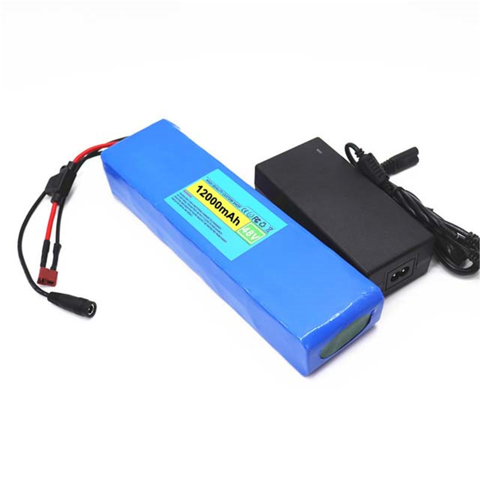 HefddEHY E-Bike Battery Pack 48V 12Ah, 18650 Lithium Ion Battery Pack,48V Electric Bicycles Conversion Kit, with 54.6V 2A Charger,for 200W-750W Electric Bicycles and Scooters,T