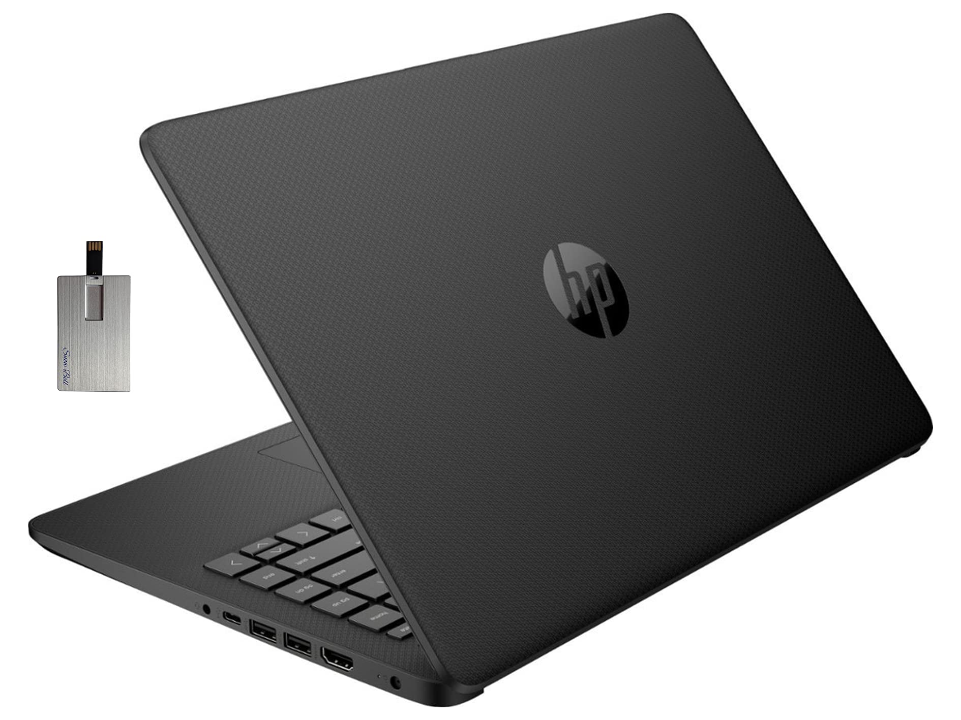 HP Stream 14" HD BrightView Laptop, Intel Celeron N4120, 4GB RAM, 64GB SSD, Intel HD Graphics, 720p Webcam, 1 Year Office 365, Gold, Win 11, 32GB USB Card (Renewed)