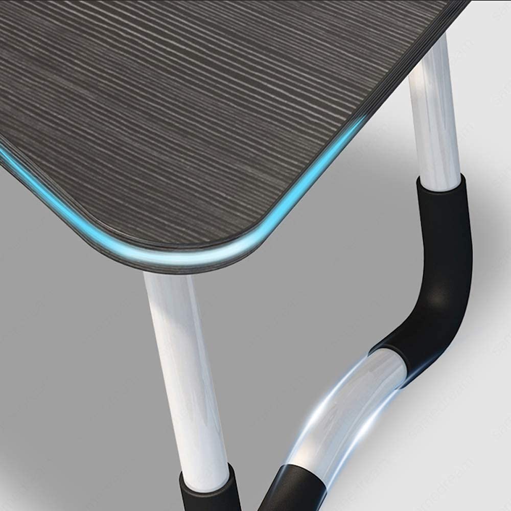 Home Office Lap Desk with Storage Drawer, Tablet and Cup Holders, Laptop Bed Tray Table, 23.6" Foldable Laptop Desk, Laptop Stand for Working, Writing, Gaming and Drawing, White Top White Legs