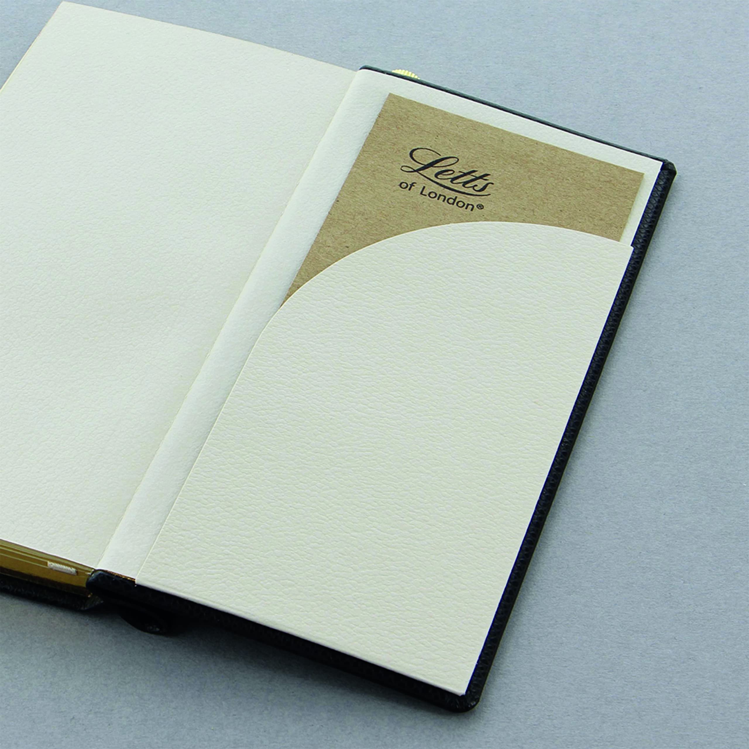 LETTS Note Origins Collection Slim Pocket Size Password Book with Gold Pen, Ruled, 160 Pages, Cream Paper, 5.75" x 2.75", Black (B090128)