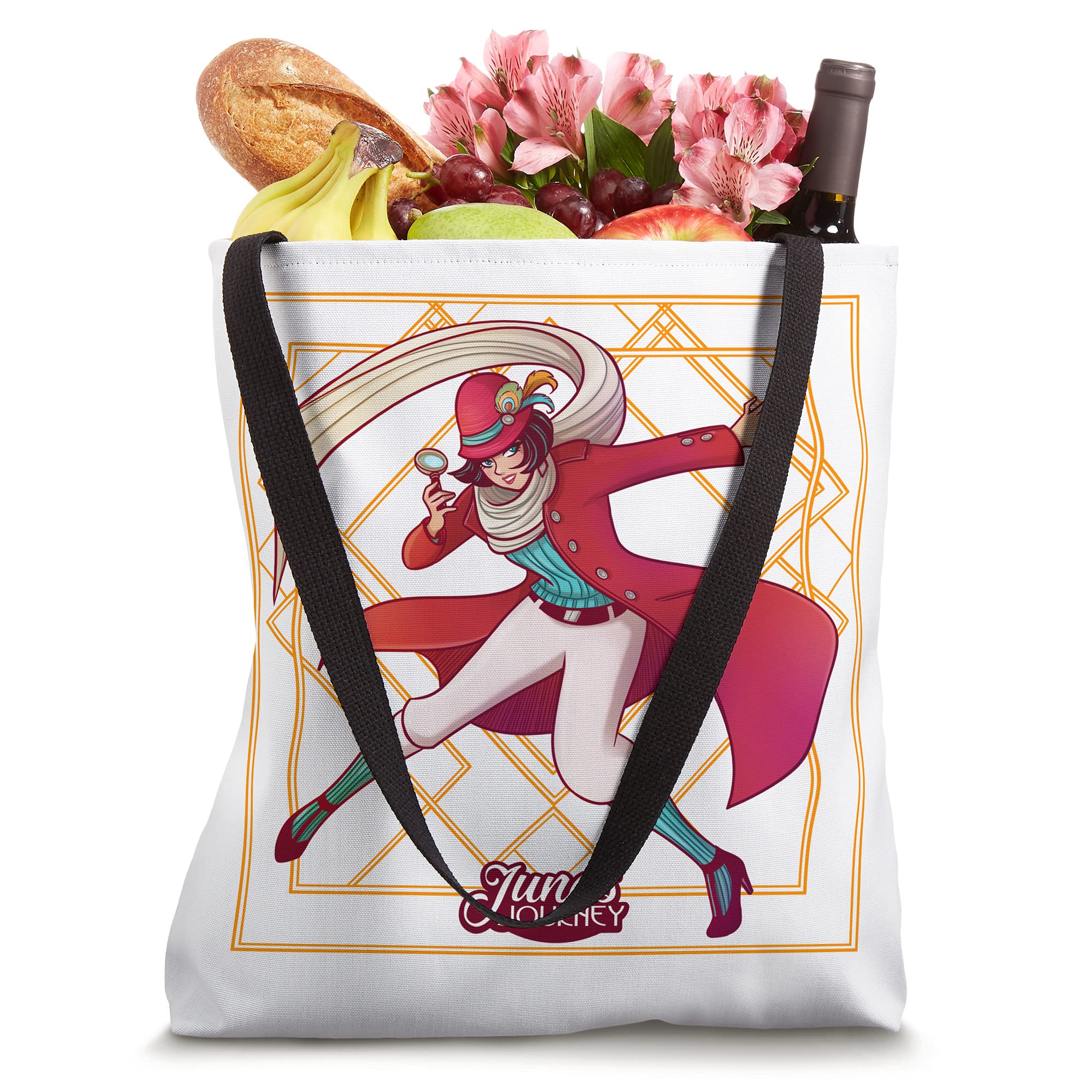 June's Journey Art Deco Illustration Tote Bag - Gold Tote Bag