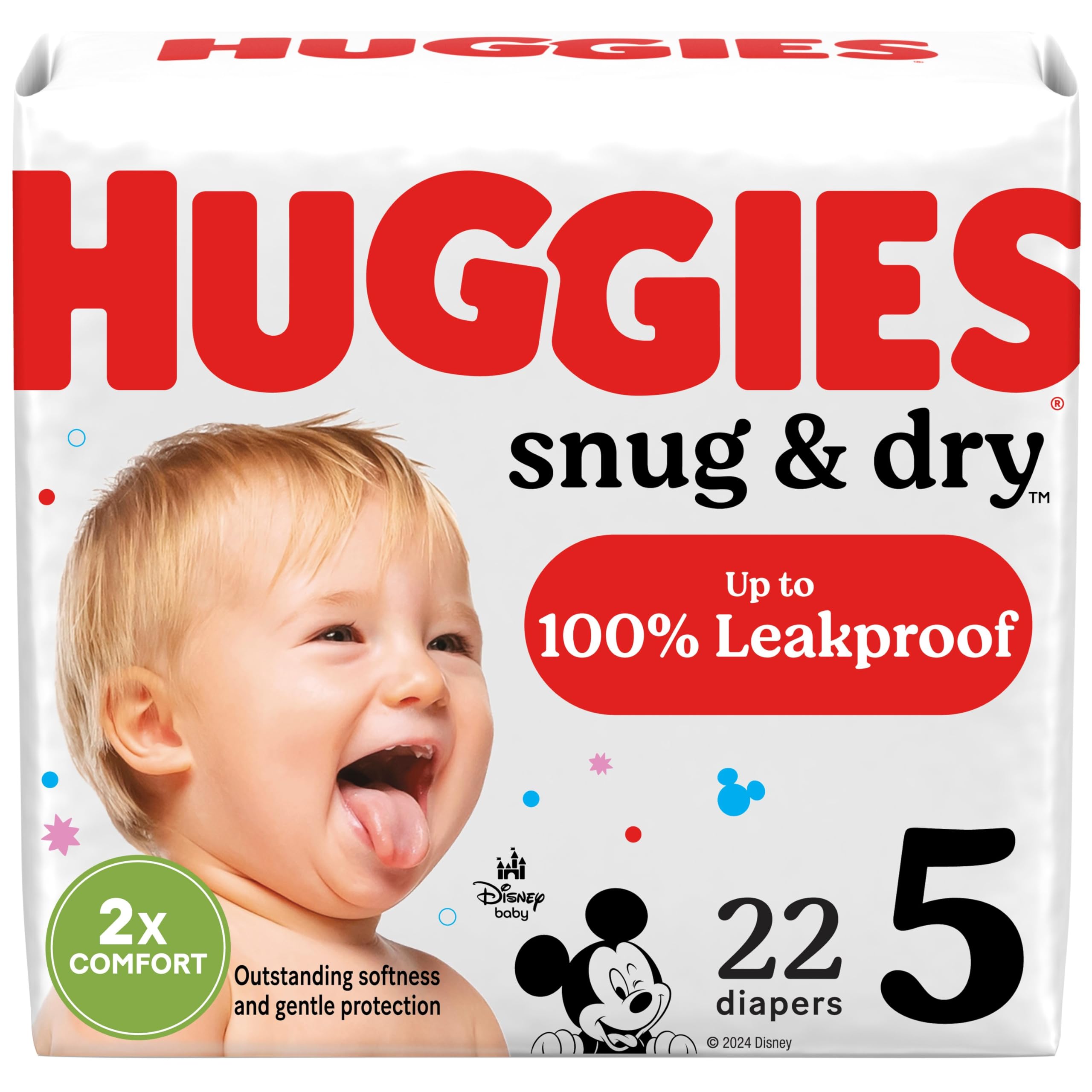 HUGGIES Snug & Dry Baby Diapers, Size 5 (fits 27+ lbs.), 172Count (Packaging May Vary)