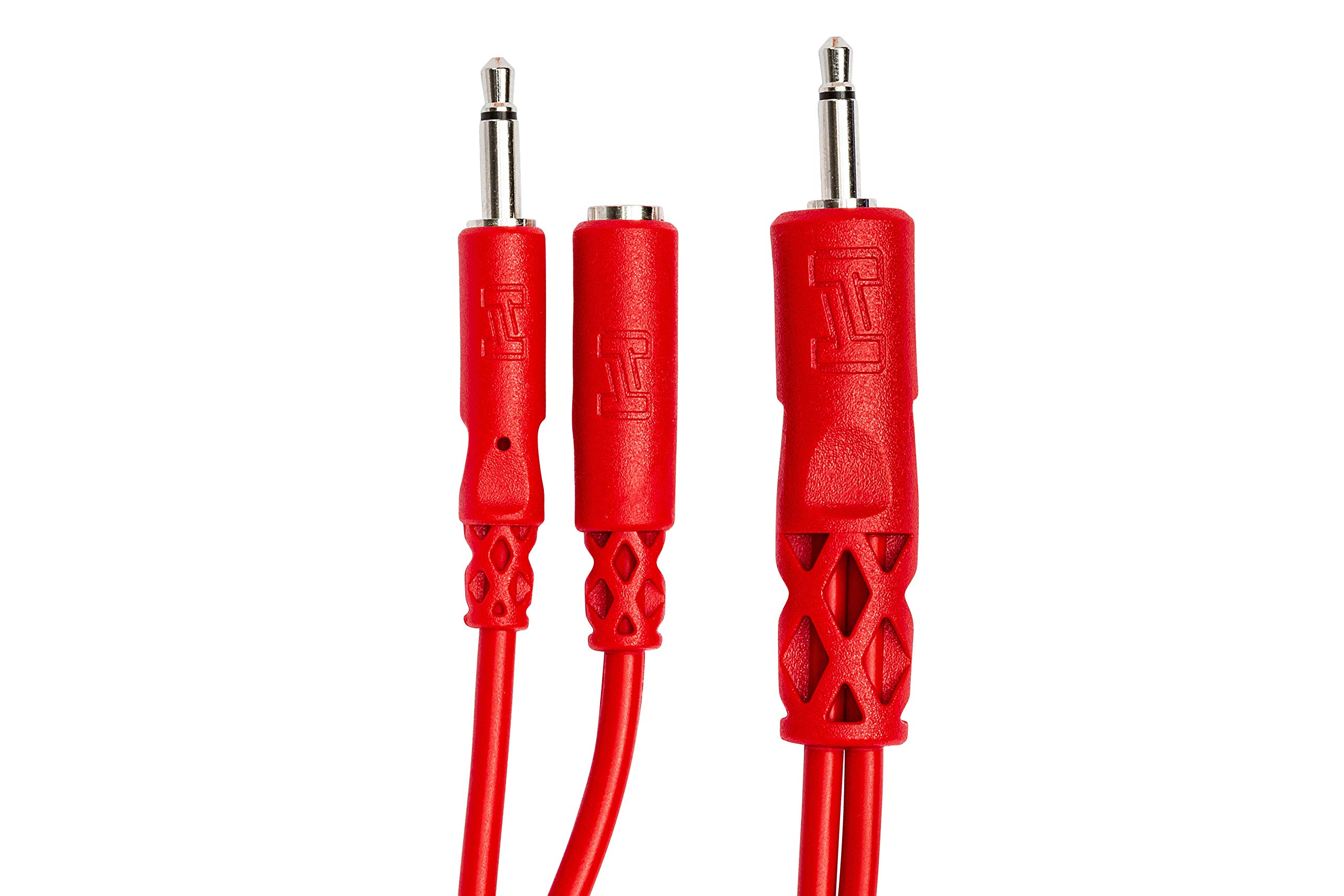 Hosa CMM-500Y-MIX 3.5 mm TS with 3.5 mm TSF Pigtail to 3.5 mm TS Hopscotch Patch Cables, Various Lengths (5 Pieces) & CMP-305 3.5 mm TS to 1/4" TS Mono Interconnect Cable, 5 feet