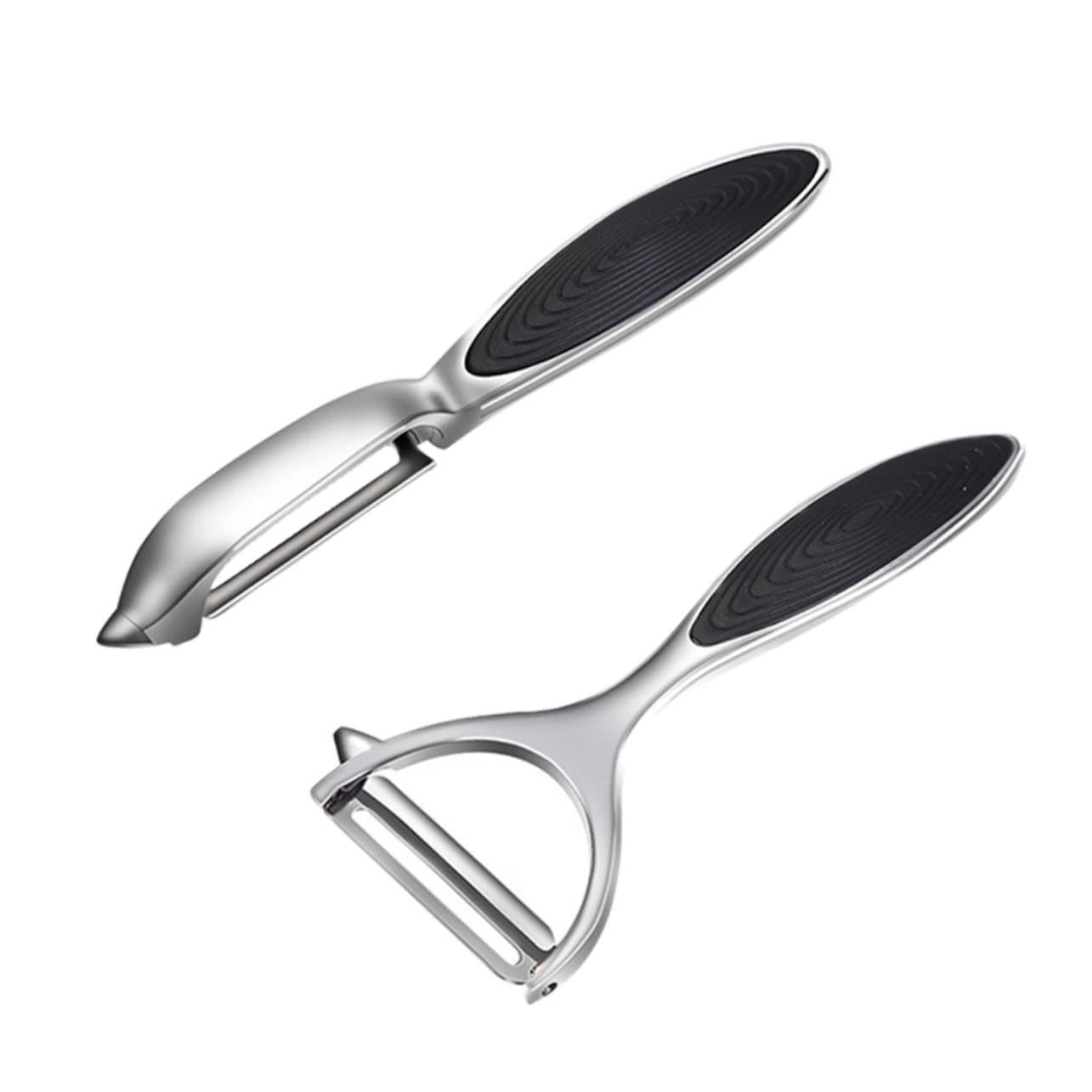 Hemoton 2pcs Peeler vegetable graters fruit skin cutter kitchen hand grater hand potato slicer potato peeling tool vegetable skin remover Stainless steel scraper Zinc alloy to rotate