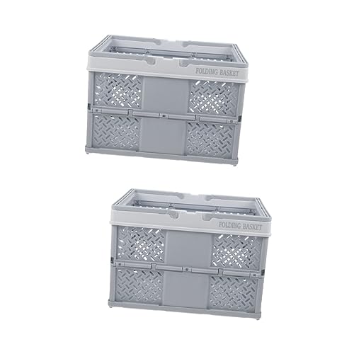 Happyyami 2pcs Picnic Basket Storage Basket with Handle Laundry Basket Storage Baskets with Lids Grocery Basket Foldable Kitchen Basket Space Saving Hamper Garden Basket Pp Snack Eggs