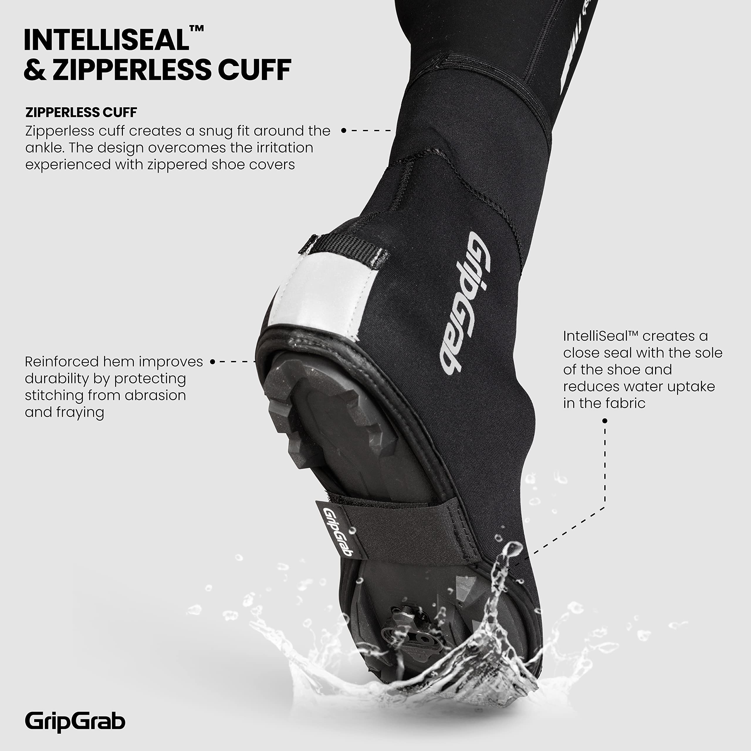 GripGrab Arctic X Waterproof Deep Winter Gravel MTB Cycling Shoe Covers Offroad Fleece Lined Cold Weather Biking Overshoes
