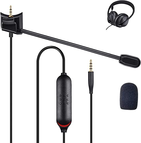 Tobysome QC45 Boom Microphone Cable Cord,Detachable Boom Microphone Cable with Mute Switch Compatible with Bose QuietComfort 45 Noise Cancelling Headphones for PC PS4 PS5 Xbox One Controller(4FT)