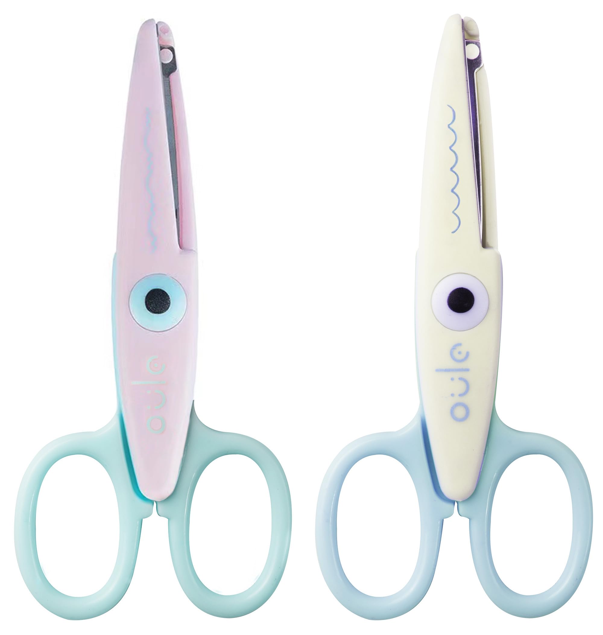 Scissors for Crafting (2-Pack)-Decorative Pattern Edge Craft Scissors,Fancy Scissors,Pattern Scissors,Suitable for Fun DIY Scrapbooking Crafting Projects for Kids Adults(Beige+Pink)