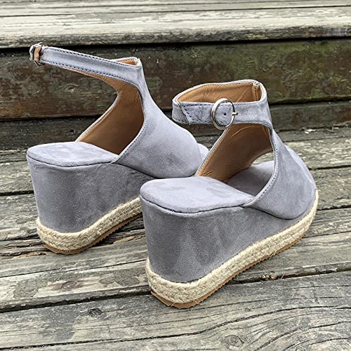 sckarle Wedge Sandal for Women Espadrille Sandals Platform High Heel Ankle Strap Slingback Open Toe Summer Casual Sandals