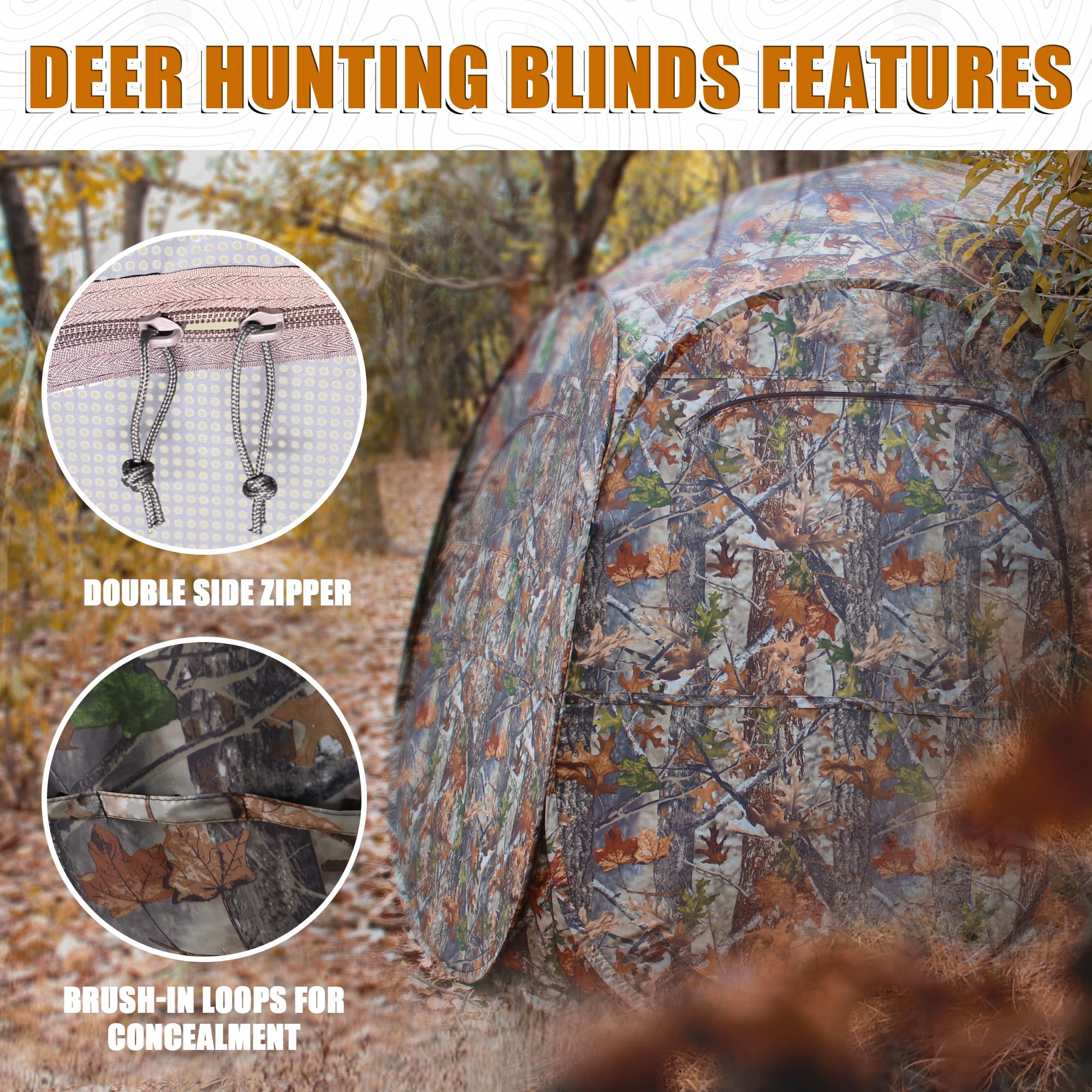 HUNT MONSTER Hunting Blinds and Silent Hunting Clothes for Men Fleece Lining, Safety Strap Compatible