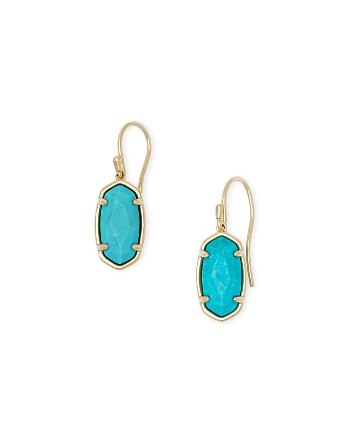 Kendra Scott Lee Drop Earrings in 18K Gold Vermeil, Genuine Turquoise Gem, Fine Jewelry for Women