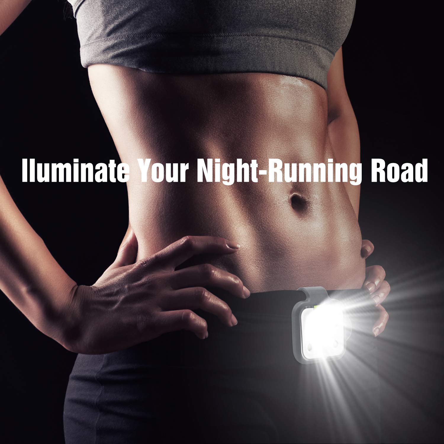 innofox Running Light, 2Pack Reflective Safety-Light for Runners, Rechargeable LED Light, Clip On Running Lights with Runners and Joggers for Camping, Hiking, Running, Outdoor Adventure (Cool Black)