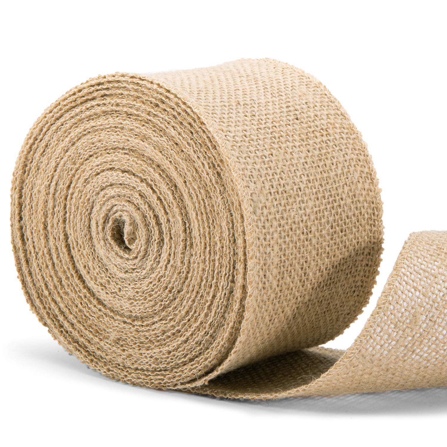 Humphrey's Craft 3 Inch Natural Burlap Fabric Ribbon - 10 Yards for Crafts Gift Wrapping Decoration Christmas Tree Succulents Chairs Dining Tables.