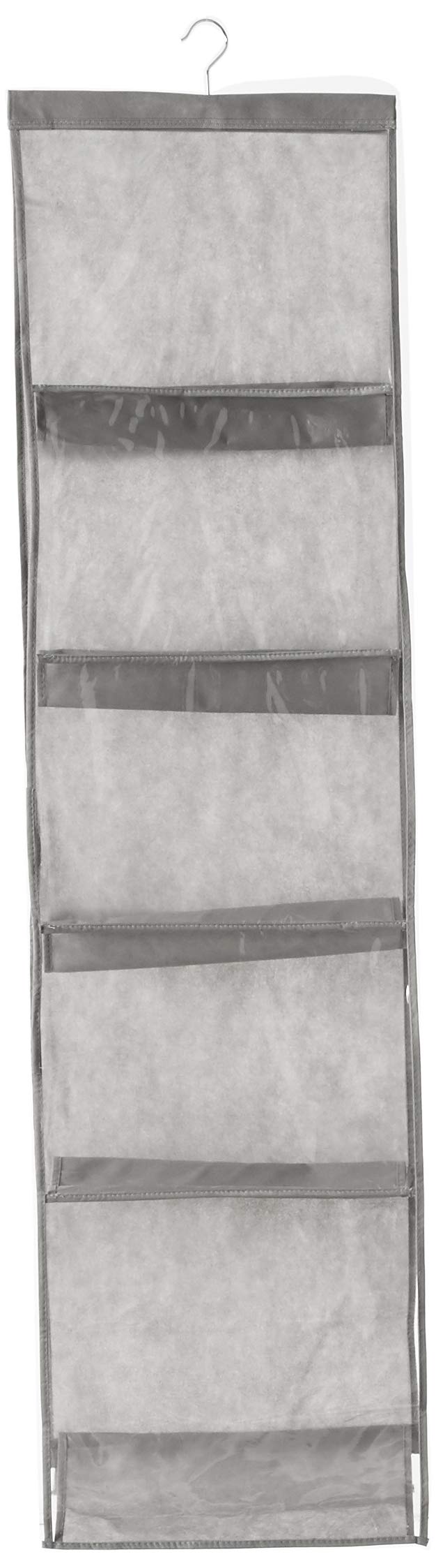 HOMZ 10, Grey and Clear Pockets Hanging Closet Purse Organizer (3817403)