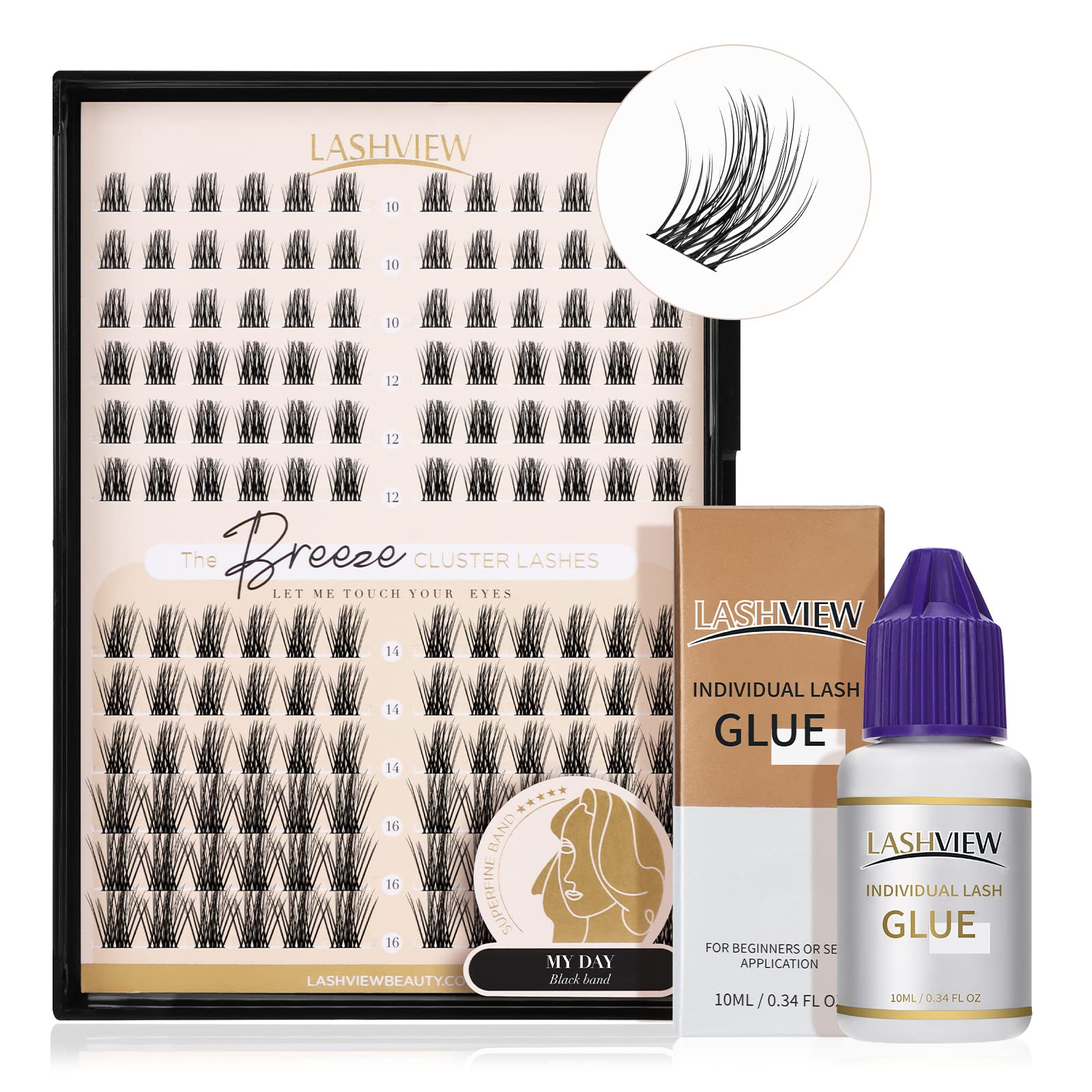 Lash Clusters 144 Pcs Cluster Lashes DIY Cluster Eyelash Extensions Mega Volume Reusable+individual Lash Glue,DIY Lash Extension Glue