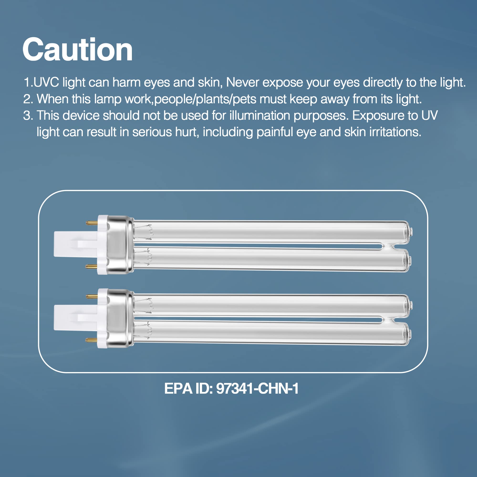 Kittmip 2 Pcs Air Purifier UV Bulb for HVAC Air Condition Duct, UVC G23 2 Pin Base Replacement Light Bulb for D200, R18, R18D R2000 Induct Air Purifier Whole House UV Light (9W)