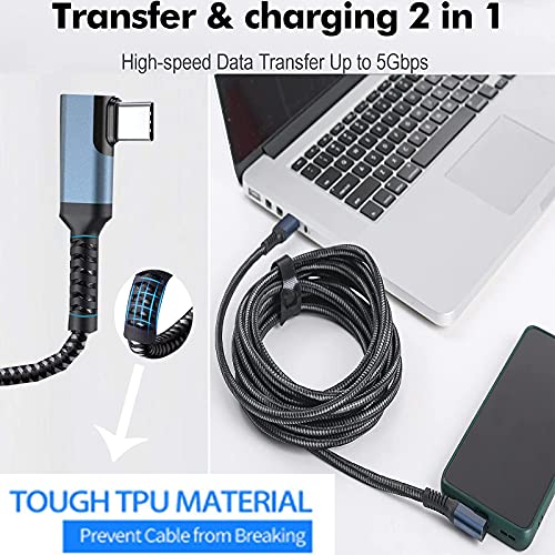 HHUI Oculus Quest 2 Link VR/Virtual Reality Headset Cable for PC Gaming,USB 3.2 Gen1 5Gbps Type C to USB Type A ,High Speed Data Transfer & Fast Charger for Quest 2 and Quest (20ft/6m Blue)
