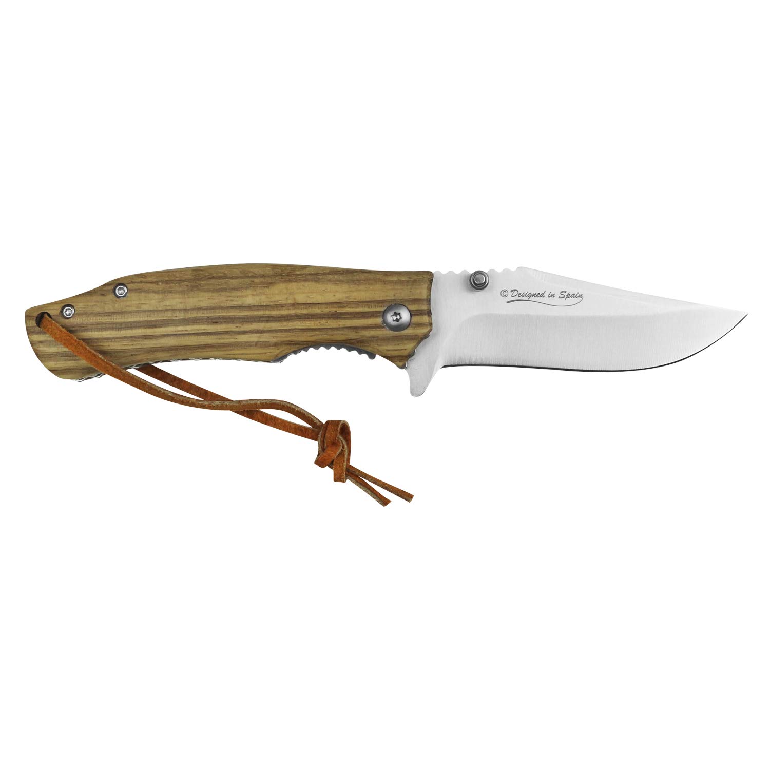 iFIELD Folding Knife Camper EL29040, Zebra Wood Handle, 3.3 inch Stainless Steel Blade, Camping Tool for Fishing, Hunting, Sport Activity.
