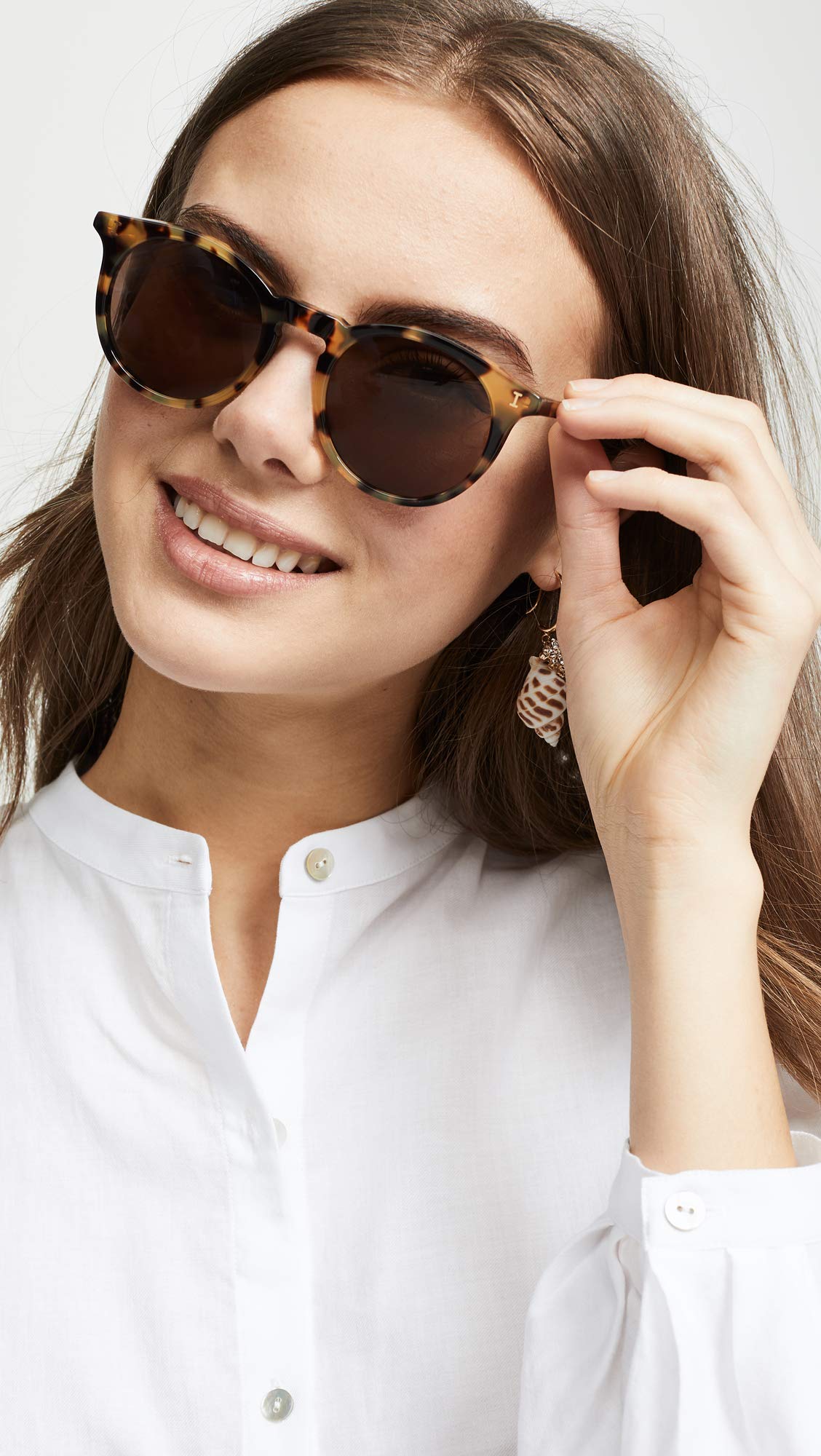 Illesteva Sterling Sunglasses, Tortoise with Brown, One Size