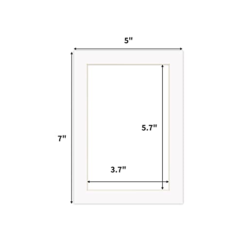 ZBEIVAN 5x7 White Picture Mats for 4x6 Pictures 25 Packs, Acid-Free White Core Bevel Cut Frame Mattes for Photos, Prints, Drawings, or Artworks