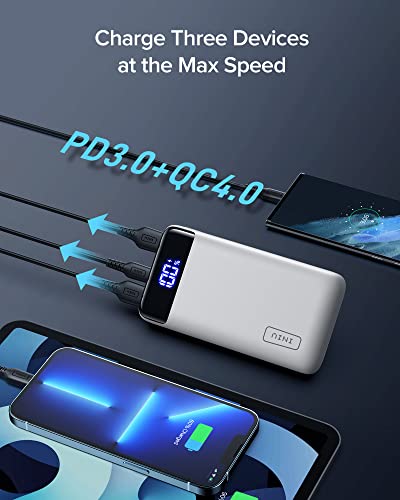 INIU Portable Charger, 22.5W PD3.0 QC4.0 Fast Charging LED Display 20000mAh Power Bank, Tri-Outputs Battery Pack Compatible with iPhone 15 14 13 12 Pro Samsung S22 Google iPad Tablet etc[2023 Version]