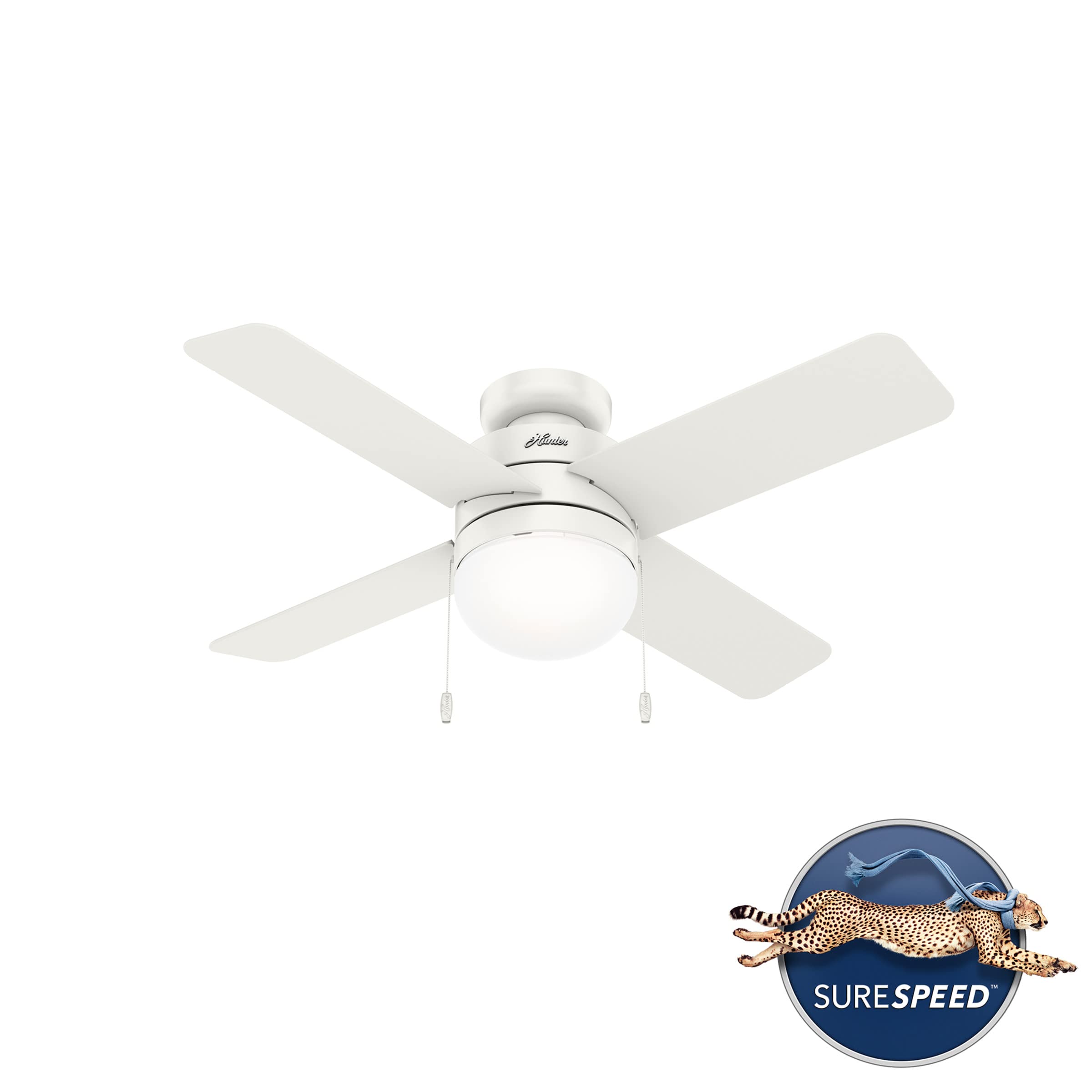 Hunter Fan Company 50359 Timpani Ceiling Fan, 44, Fresh White Finish