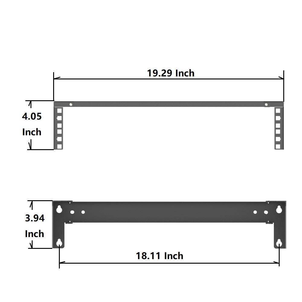 Jingchengmei (2 Pack) 2U Foldable 44 Pounds Loading Vertical Wall Mount Patch Panel Bracket Steel Underdesk Mountable Server Rack for 19inch Network, Server and Data Equipment, Black(2U2PC44P)