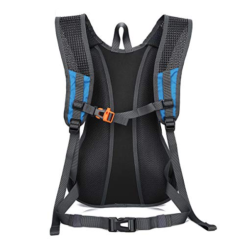 HWJIANFUNG Waterproof Camping Hydration Bladder Backpack,Folding Climbing Sports Backpack for Men,MTB Bike Cycling Backpack,no Water Bag Fits Men & Women (Blue)