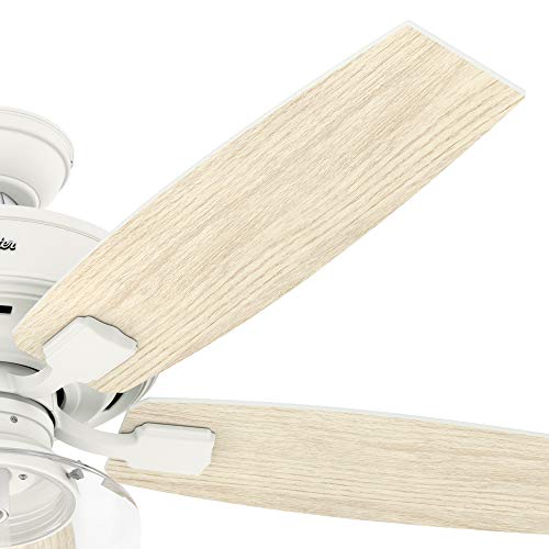 Hunter Fan Company, 50279, 52 inch Bennett Matte White Ceiling Fan with LED Light Kit and Handheld Remote
