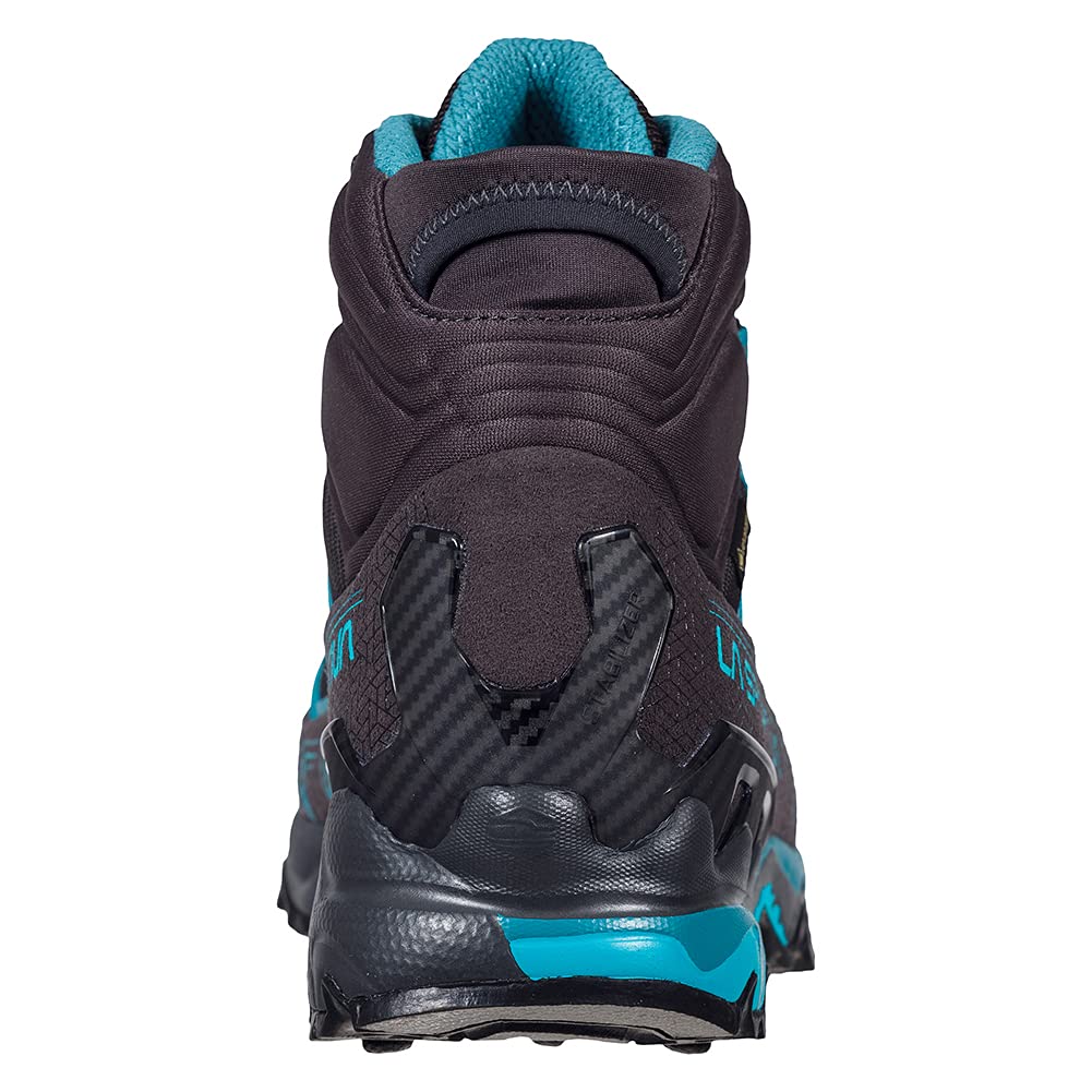 La Sportiva Womens Ultra Raptor II Mid GTX Hiking Boot, Carbon/Topaz, 8