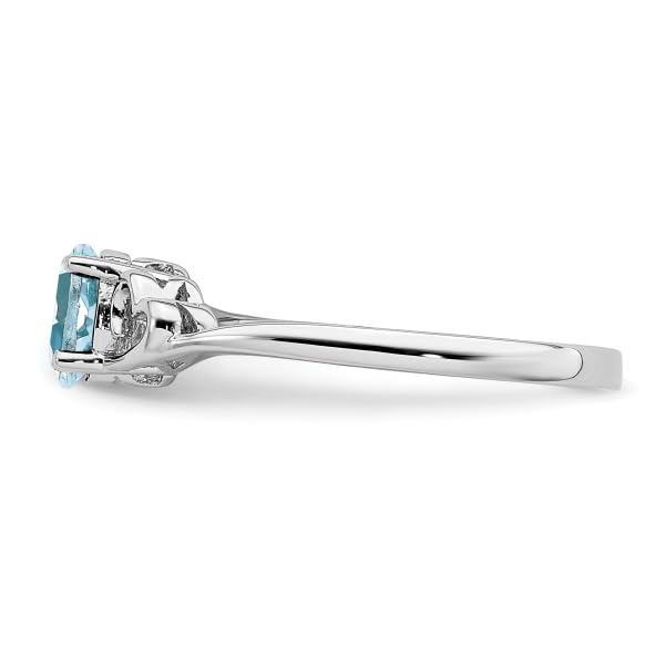 IceCarats 925 Sterling Silver Blue Aquamarine Ring Gemstone Band March Birthstone Jewelry Size 6.00