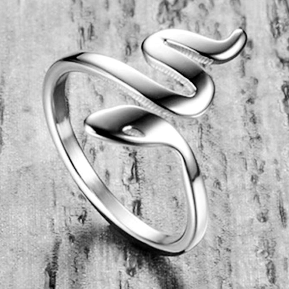 Jude Jewelers Stainless Steel Snake Style Wedding Band Promise Anniversary Statement Ring (Silver, 10)